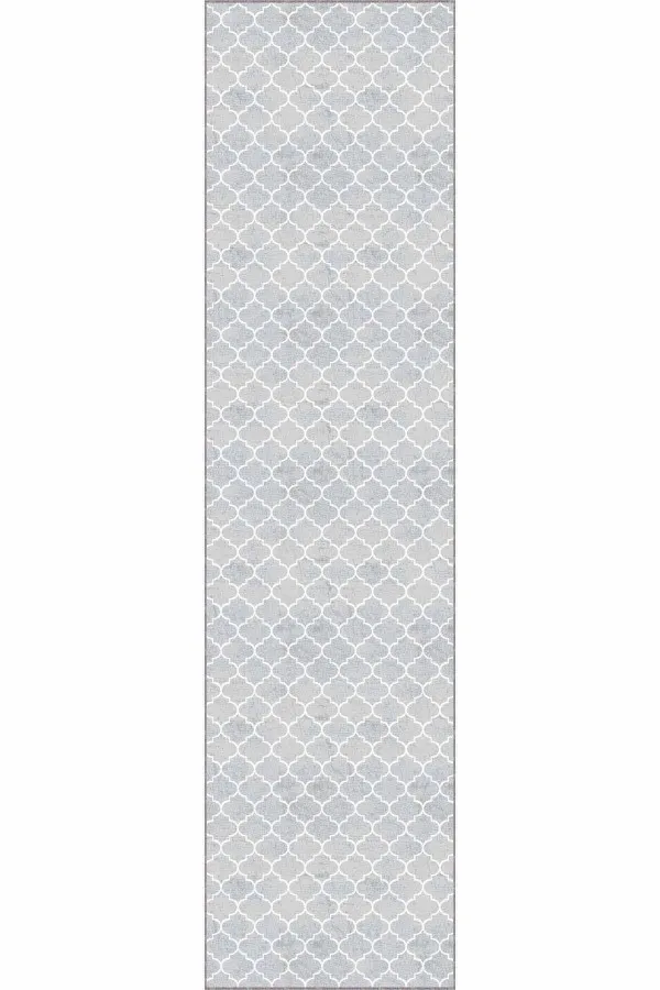 Gri Kaymaz Fas Desen Kesme Rulo Özel Ölçülü Yolluk AR249